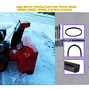 954-04195A Auger Drive Belt for MTD Troy Bilt Cub Cadet Snow Throwers Replaces 754-04195A, 754-04195, 954-04195 (1/2" x 37")