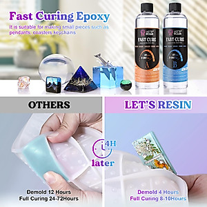 LET'S RESIN Fast Curing Epoxy Resin Kit-4 Hours Demold, 20OZ Quick Cure & Bubble Free Epoxy Resin,Crystal Clear Epoxy Resin for Craft,Art, Resin Supplies with Foil Flake, Resin Cup,Stir Stick