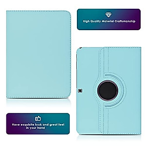 DETUOSI Rotating Case for Samsung Galaxy Tab 4 10.1" 2014 (SM-T530), 【Auto Sleep/Wake】 360 Degree Swivel Multi-Angle Stand Folio Leather Book Cover + Protective Hard Back Shell + Elastic Band Closure