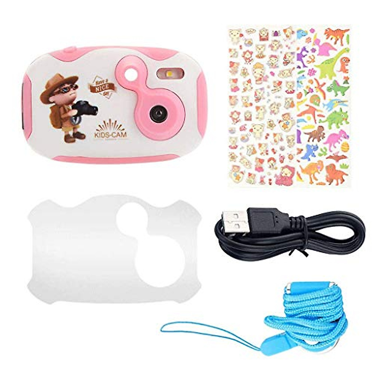 LKYBOA Creative Cute Child Camera -Digital Camera for Kids Gifts, Camera for Kids 3-10 Year Old 3.5 Inch Large Screen with Card (Color : Pink)