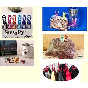 Chip Clips, 20 Pcs 2 Inch 10 Different Mixed Colors Utility Metal Clips PVC-Coated High Elasticity Good Persistence for Clothespins Paper/Food Bag Clips Clothes Pins (20)