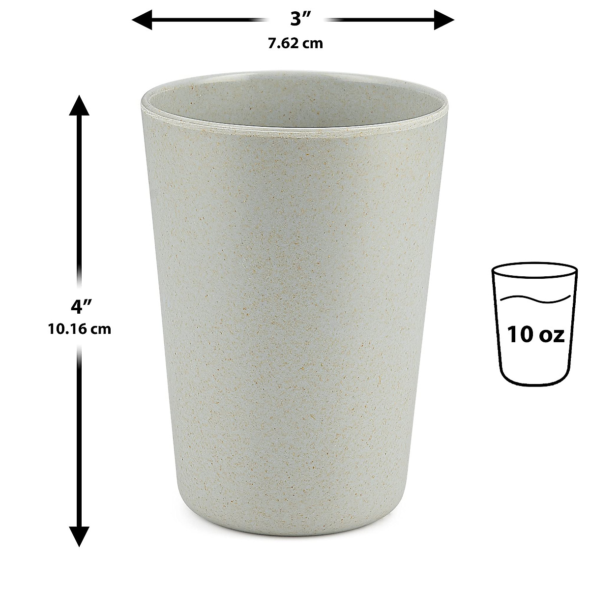 Bamboo Cups for Kids and Adults - Set of 6 – 10 oz Toddler Cups for Drinking, Smoothie, Snack - Dishwasher Safe Dinnerware - Eco Friendly Non Toxic BPA Free Reusable Cup - Safe for Young Children