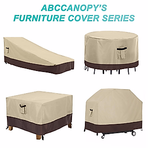 ABCCANOPY Ottoman Cover Upholstered Chair Cover Universal Furniture Cover Chair Cover Common Indoor and Outdoor Waterproof and Dustproof 28x28x17 Beige Brown