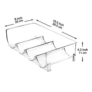 Youngever Plastic Water Bottle Organizer, Clear Bottle Rack Organizer, Plastic Wine Rack, Stackable 4 Bottle Storage Holder Rack for Water, Wine and Drink Organizer