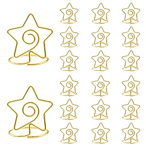 ELANE 20 Pcs Mini Place Card Holders for Weddings,Wedding Table Number Holders Place Card Holders for Table,Table Place Card Holders (Star)