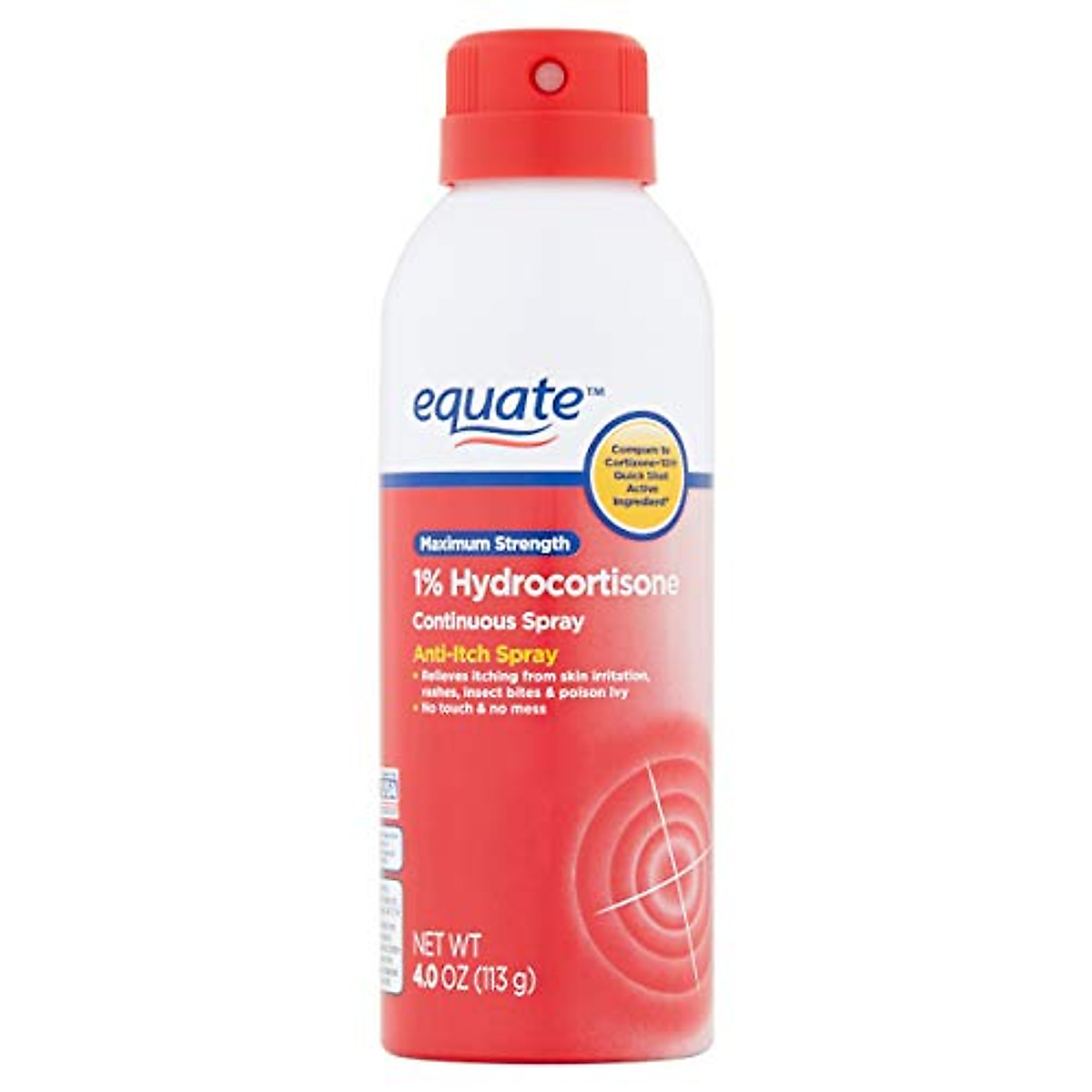 MUHU Equate Maximum Strength Anti-Itch Continuous Spray, 4.0 oz, 4 Ounce (Pack of 1)