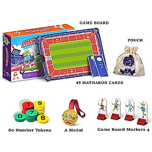 Yuka Champs Smart Math Games for Kids 6-8, 8-12 Age Group, Learn Math Manipulatives - Multiplication, Division, Addition and Subtraction with Educational Toy Board Games, for Boys and Girls