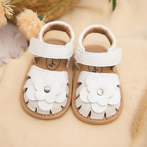 Babelvit Infant Baby Girl Boy Sandals Comfort Premium Summer Outdoor Casual Beach Shoes with Flower Bowknot Anti Slip Rubber Sole Newborn Toddler Prewalker First Walking Shoes