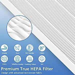 116130 Replacement Filter H Compatible with Winix 5500-2 Air Purifier and AM80 Air Purifier, H13 True HEPA Filter, 3 Pack