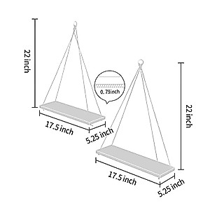 Coral Flower Floating Shelves Rustic Wood Wall Shelf Handmade, for Bedroom Living Room Bathroom Kitchen Office and More, Set of 2