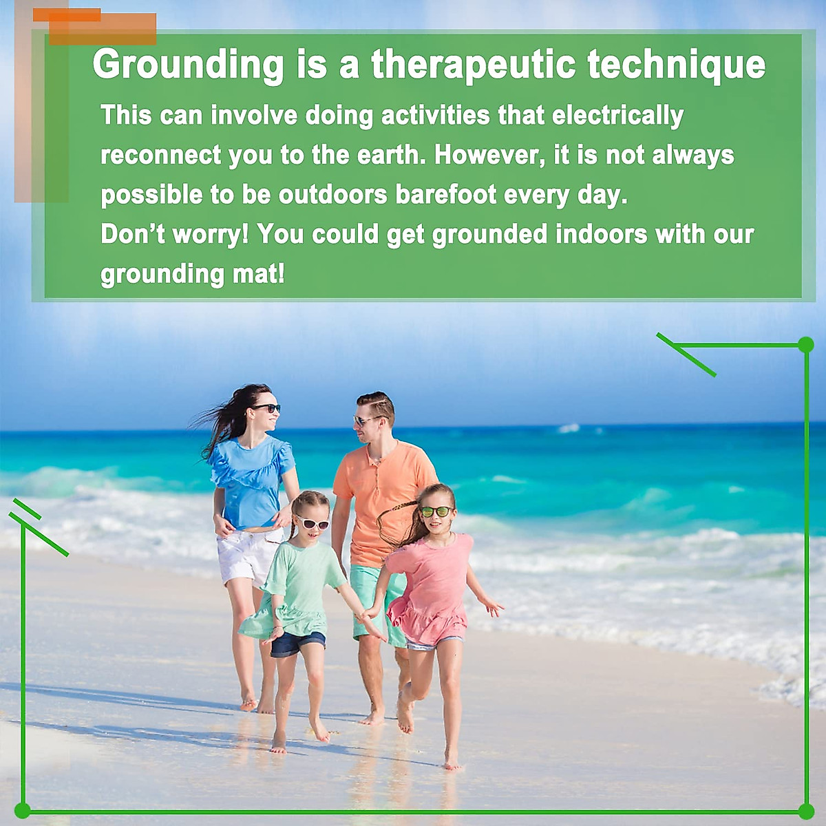 Grounding Mat, Grounding Sleep Mat Grounding Mat for Bed, 100% Conductive Carbon Leatherette Therapy mat with Cord, Grounding Sleep Mat for Earth Relieve Pain (54-71 inch)