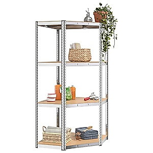 vidaXL 4-Layer Corner Shelf Silver Steel&Engineered Wood