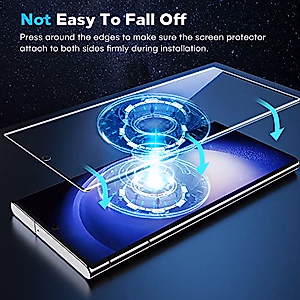 AACL 3D Curved Tempered Glass for Samsung Galaxy S23 Ultra Screen Protector, 9H Glass for S23 Ultra 5G, Scratch Proof, Easy Installation Frame, Bubble Free, Case Friendly [3 Pack]