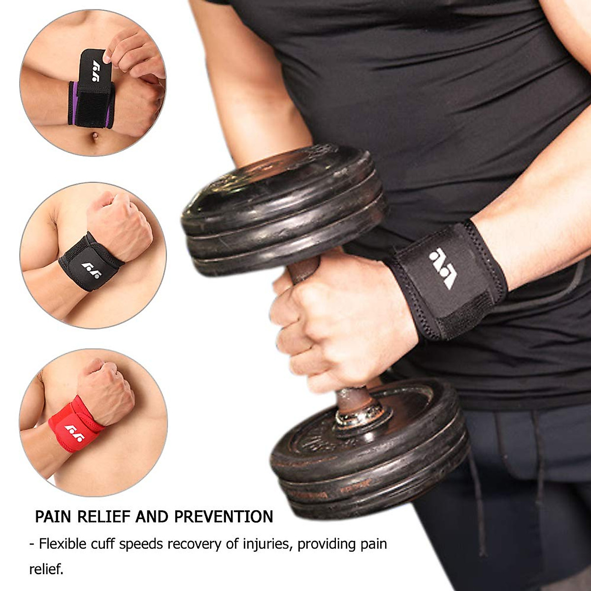 Wrist Brace for Ganglion Cyst, Arthritis, Carpal Tunnel, Breathable Sport/Fitness Wrist Support, for Left and Right Hand Man and Woman (Black-2pack)