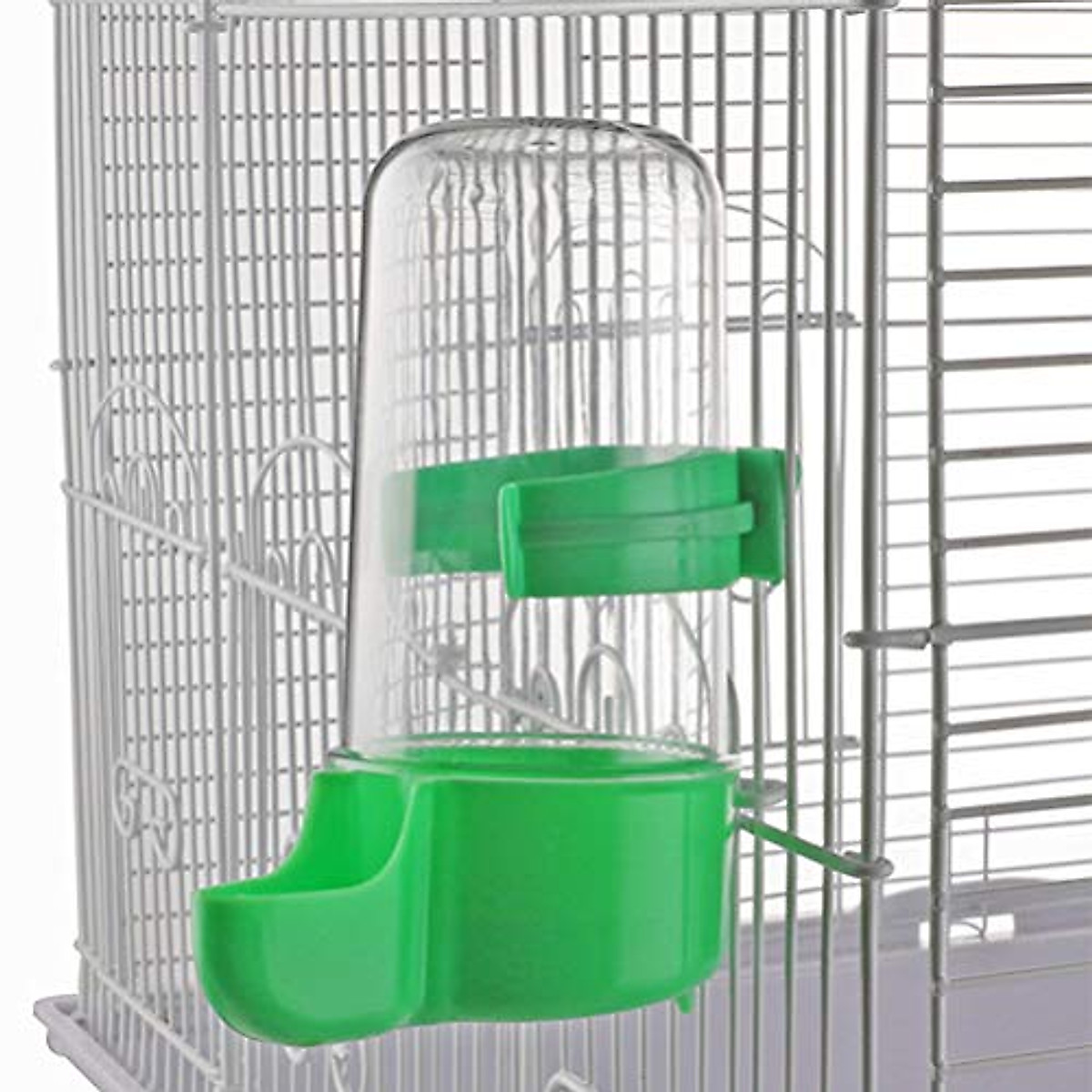 Balacoo 6pcs Automatic Bird Waterer Food Feeder Bird Water Bottle Drinker Food Container Dispenser Hanging Birds Cage for Parrots Budgie (Red Blue Green)