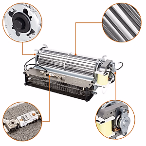 DELSbbq Fireplace Fan Blower with Heating Element for Twin Star Electric Fireplace, Replacement for Heat Surge, Real Flame Twinstar Electric Fireplace