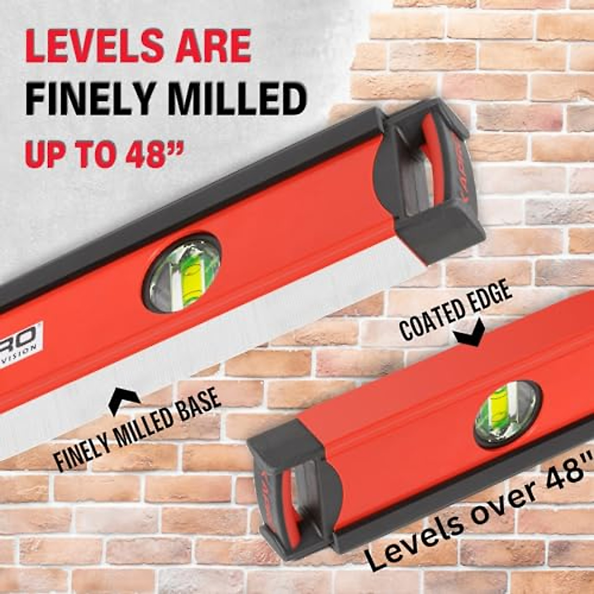 Kapro - 985B Apollo Shower and Bath Set - Professional Box Level Bundle - Non-Magnetic - Features Acrylic Vials and Dual-View Plumb Site - VPA Tested - Includes 32” and 59” Levels + Carry Case