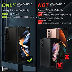 DEMCERT for Samsung Galaxy Z Fold 4 5G with S Pen Slot,Military Armor Cases Full Body Protective Anti-Scratch Hard Slim Leather Bracket Case with Screen Protector for Galaxy Z Fold 4 5G (Brown)