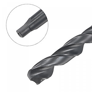 uxcell 13.2mm Twist Bit Jobber Drill Bit with MT1 Morse Taper Shank, 95mm Flute Length High-Speed Steel Black Oxide Taper Shank Drill Bits