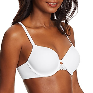 Maidenform Women's One Fab Fit Underwire, Microfiber T-Shirt, Full-Coverage Convertible Bra, White, 36C