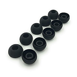 10 Pairs Large Black Silicone Replacement Ear Buds Tips Covers