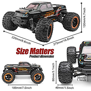 HAIBOXING Remote Control Car 16889, 1:16 Scale 2.4Ghz RC Cars 4x4 Off Road Trucks, Waterproof RTR RC Monster Truck 36KM/H, Toys for Kids and Adults with 2 Batteries 35+ mins Play