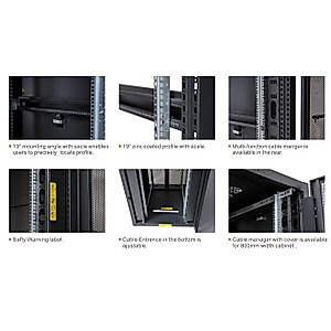 RAISING ELECTRONICS 42U Internet/Network Server Cabinet, 19 inch Installation, 1000mm Depth