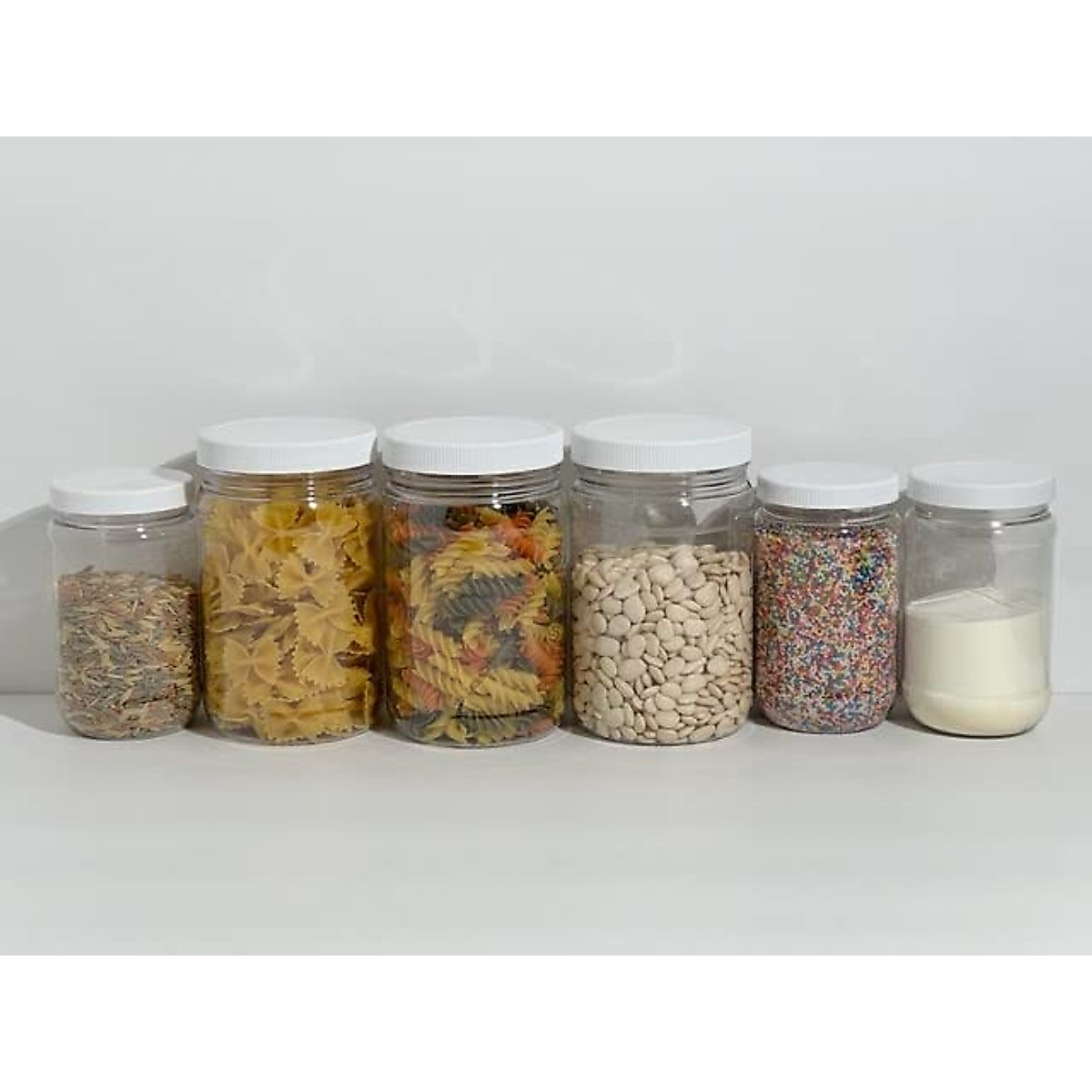 Smart Solutions Clear Plastic Mason Jars (32 oz 6 Pack)