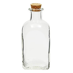 Juvale 12 Pack Clear Glass Bottles with Cork Lids, Tiny 6 oz Vintage Style Potion Vases for Flowers, DIY Crafts, Party Favors, Home Decor