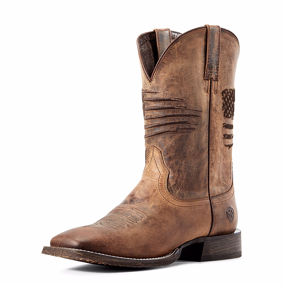 ARIAT BMVY9 Mens Circuit Patriot Western Boot Weathered Tan 12