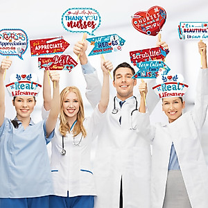 HOWAF 20 Pieces Nurse Appreciation Week Party Yard Signs, Thank You Nurses Party Decorations Yard Welcome Sign for RN Graduation Party, Happy National Nurses Week Party Supplies for Indoor Outdoor