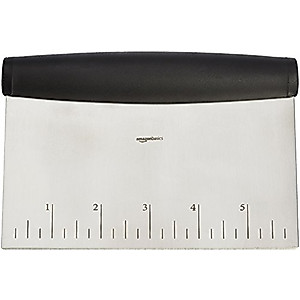 Amazon Basics Multi-Purpose Stainless Steel Scraper/Chopper with Contoured Grip, 6-Inch