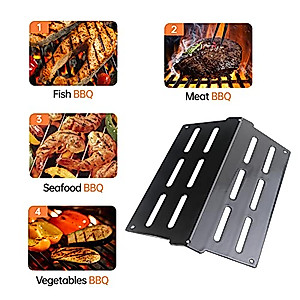 Dictirdy Porcelain-Enameled Flavorizer Bars and Heat Deflector Burner Tube Kit for Weber Genesis 300 Series E310 E320 E330 EP310 EP320 EP330 Replacement Part for Weber Genesis Grill