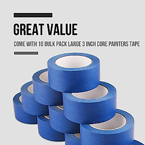 Lichamp Blue Painters Tape 2 inches Wide, 10 Pack Blue Masking Tape Bulk Multi Pack, 1.95 inch x 55 Yards x 10 Rolls (550 Total Yards)