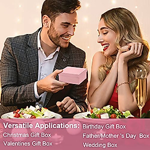 Yahenda 16 Pack Square Gift Boxes with Lids Gift Box 4 Assorted Sizes Nesting Gift Boxes with Lids for Presents Wedding Bridesmaid Birthday Party Favor Boxes (Pink)