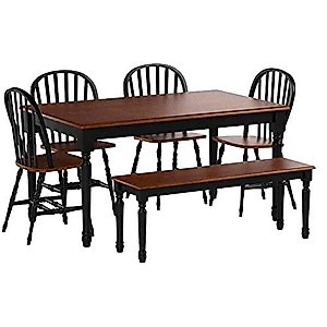Better Homes and Gardens Autumn Lane 6-Piece Dining Set, Black and Oak by Better Homes