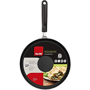 IBILI Crepe Pan Nonstick 9 Inch, Dosa Roti Tawa Tortilla Pan, Flat Frying Pan, Bakelite Handle, Induction Compatible PFOA Free, Made in Spain