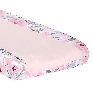 Bedtime Originals Blossom Watercolor Floral Changing Pad Cover - Pink/Gray