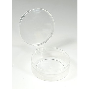 Tidy Crafts Clear Round Plastic Containers with Attached Lids -Pack of 12-2 1/2" Round
