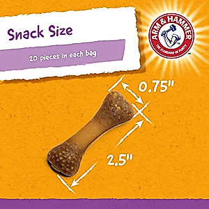 Arm & Hammer for Pets Nubbies Dental Treats for Dogs | Dental Chews Fight Bad Breath, Plaque & Tartar Without Brushing | Peanut Butter Flavor, 20 Count