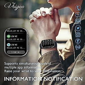 Smart Watch for Men Women 2.01" (Answer/Make Call) Fitness Tracker 100+ Sports Modes, Fitness Tracker with Heart Rate Monitor, Sleep, Blood Oxygen Smart Watches for iPhone Android Samsung(Grey)