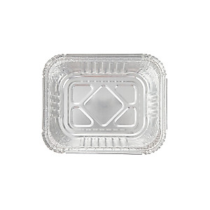 Waytiffer Aluminum Foil Pan 5.5" x 4.5" (50 Pack) Disposable Cookware with Lids/Aluminum Foil Food Containers/Meal Prep Freezer Drip Pans BBQ Potluck Holidays Silver