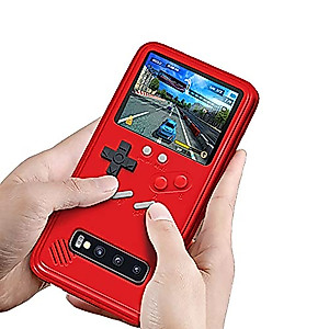 Handheld Game Console Case for Galaxy S21, Samsung S21 Gaming Case with 36 Built-in Games, Color Display Gamboy Case for S21 Red