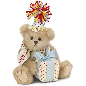 Bearington Happy Birthday Plush Suffed Animal Teddy Bear, 10"