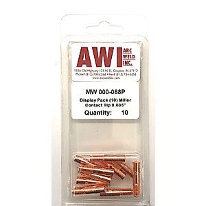 000-068P Miller Style M-Series Contact Tip .035 - Arc Weld by Masterweld Pack of (10)