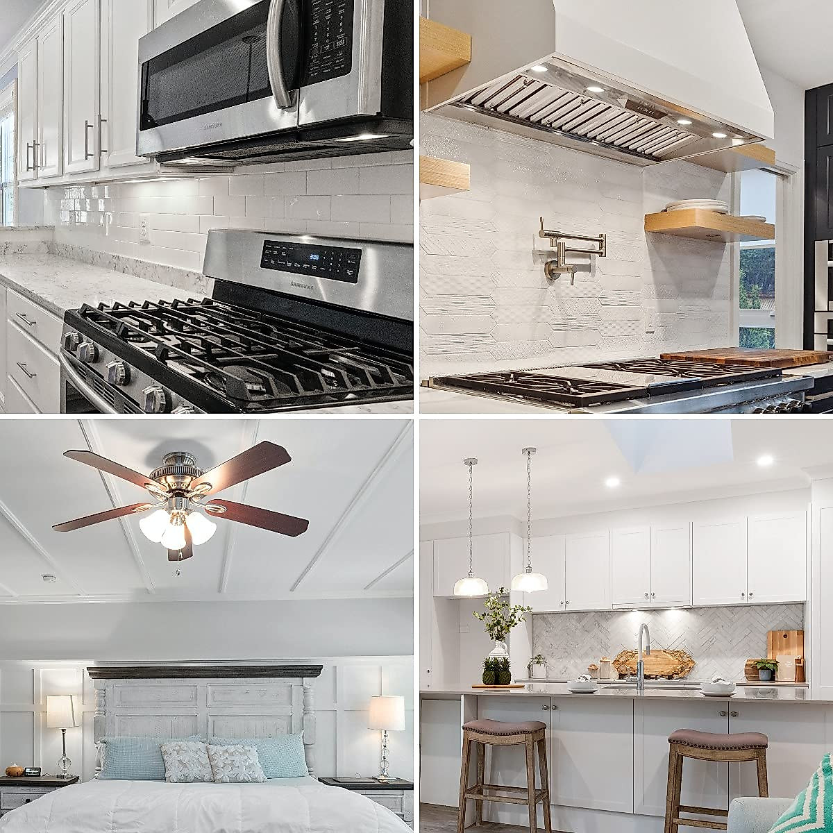 DiCUNO E17 LED Bulb, Appliance Bulbs, Microwave Oven, Stovetop Light, 4W 400lm, Daylight White 6000K, Non-dimmable 40w Equivalent Replacement for Incandescent Bulb, 2-Pack