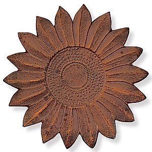 Sunset Vista Designs Cast Iron Sunflower Stepping Stone, 12-Inch Diameter