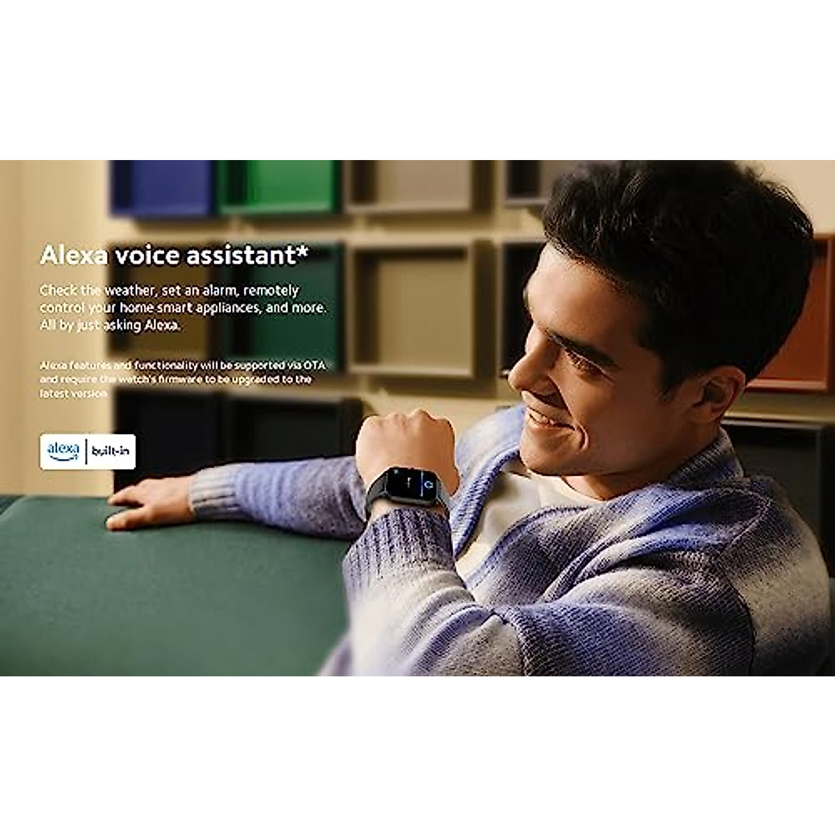 Smart Watch for Women Men - Answer & Make Calls, Alexa Build-in, Blood Oxygen (SpO2) 1.8 inch HD Screen iP68 Waterproof, Heart Rate Sleep Monitor, Fitness Tracker Compatible with Android and iOS Phone