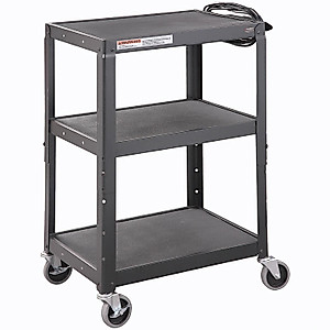 Global Industrial Steel Audio Visual & Instrument Cart - Black