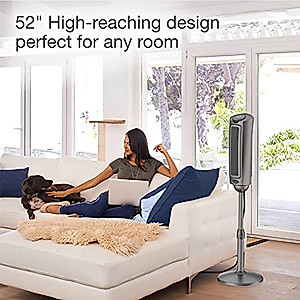 Lasko 2519 3-Speed Wind Tower Fan with Remote Control, 38 Inch, Gray & Oscillating Pedestal Fan, Adjustable Height, 3 Quiet Speeds, Timer
